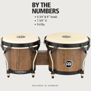 Meinl Percussion HTB100WB-M Headliner Traditional Designer Series Wood Bongos, Walnut Brown