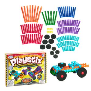 popular playthings playstix vehicles set construction toy building blocks 130 piece kit