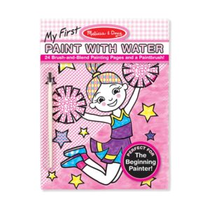 melissa & doug my first paint with water art pad - cheerleaders, flowers, fairies, and more (24 pages)