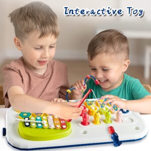 通用 Educational Learning Montessori Toys for Kids,7 in 1 Puzzles Number Shape Sorter Counting Stacker with Number Blocks,Xylophone, Fishing Game for Toddler, Gift for1 2 3 4 5 Year Old Boys Girls