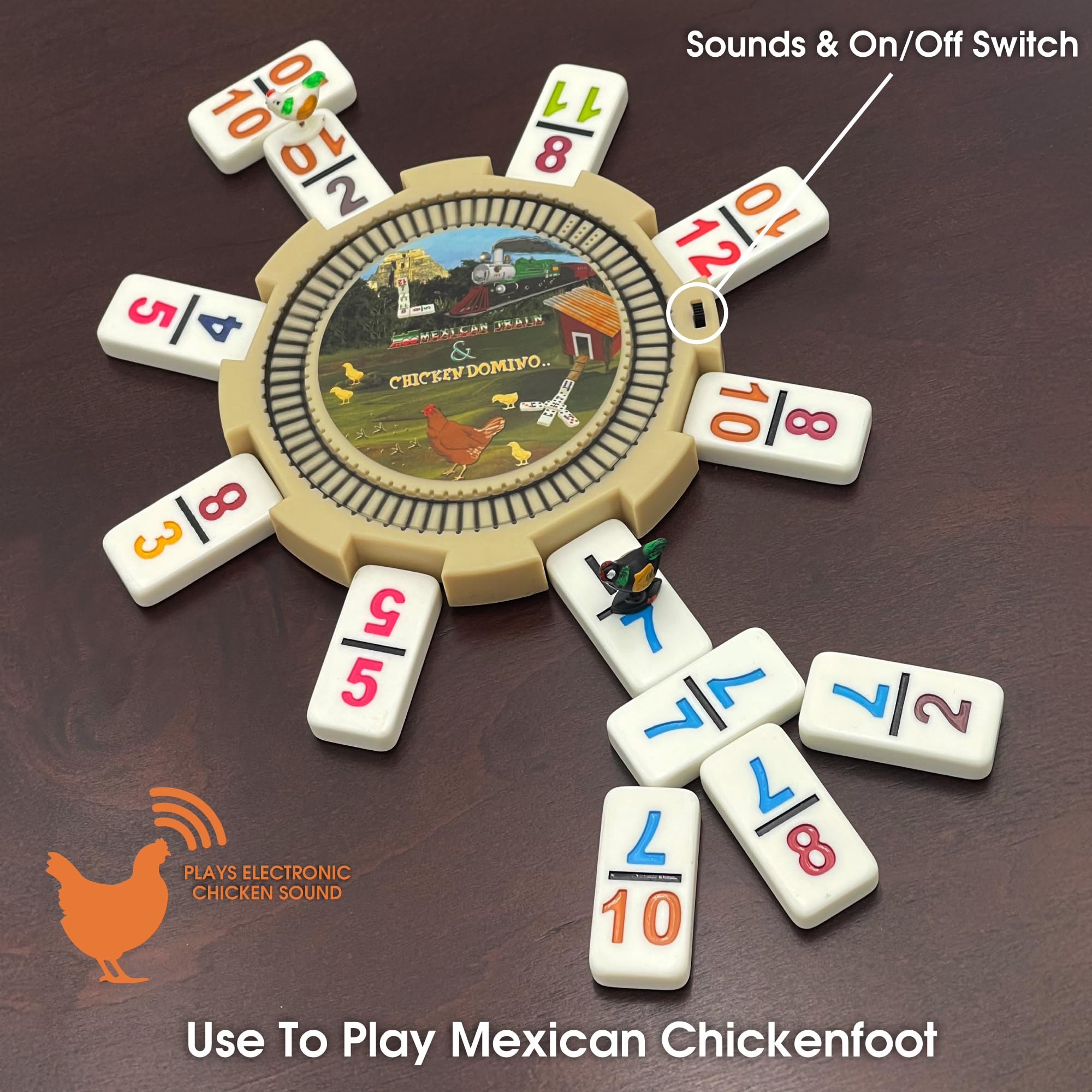 CHH Double 12 Numeral Pro Size Mexican Train & Chicken Domino Set