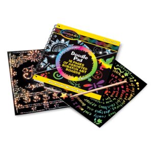 Melissa & Doug Scratch Art Doodle Pad With 16 Scratch-Art Boards and Wooden Stylus - FSC Certified