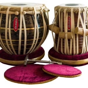 MAHARAJA Tabla Drum Set - Buy 3KG Black Brass Bayan, Finest Dayan, Hammer, Cushions & Cover PDI-EA