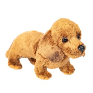 DEMDACO Light Brown Dachshund Children's Plush Beanbag Stuffed Animal Toy