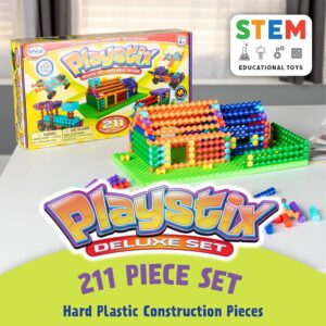 Playstix Construction Toy Building Blocks Set 211 Piece STEM Kit