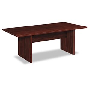 hon bl series conference table , rectangle , flat edge profile , slab base , 72"w x 36"d , mahogany finish