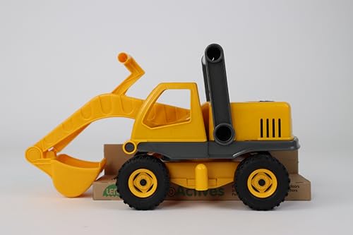 Lena Eco Active Backhoe - Durable UV-Protected Plastic & Noise-Canceling Tires, Enhances Fine Motor Skills, European Quality