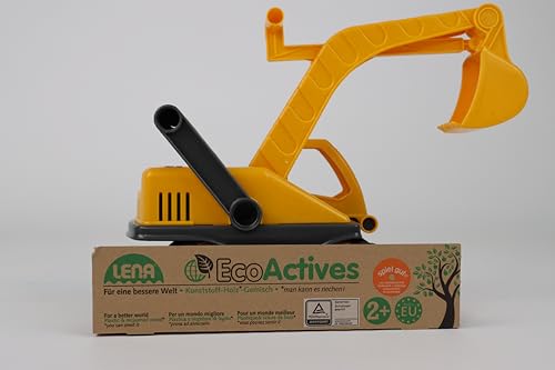 Lena Eco Active Backhoe - Durable UV-Protected Plastic & Noise-Canceling Tires, Enhances Fine Motor Skills, European Quality