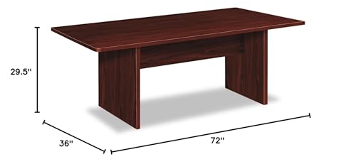 HON BL Series Conference Table , Rectangle , Flat Edge Profile , Slab Base , 72"W x 36"D , Mahogany Finish