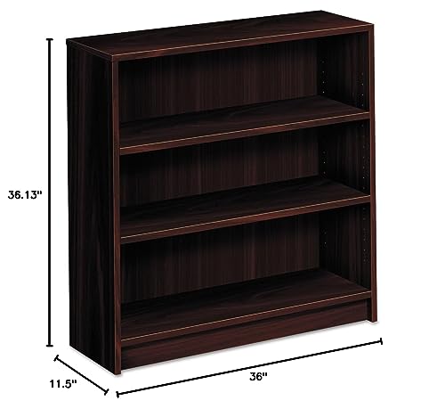 HON 1872N 1870 Series Bookcase, Three Shelf, 36w x 11 1/2d x 36 1/8h, Mahogany