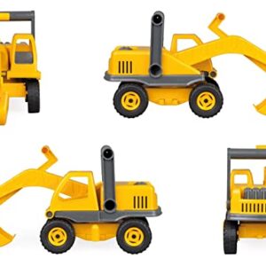 Lena Eco Active Backhoe - Durable UV-Protected Plastic & Noise-Canceling Tires, Enhances Fine Motor Skills, European Quality