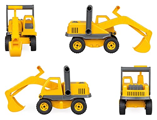 Lena Eco Active Backhoe - Durable UV-Protected Plastic & Noise-Canceling Tires, Enhances Fine Motor Skills, European Quality