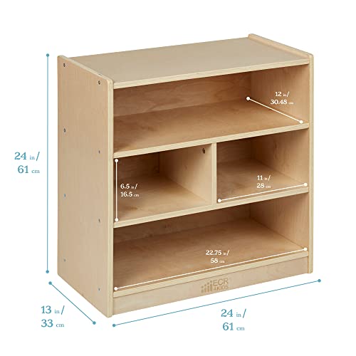 ECR4Kids Mobile Block Storage Cart, Small, Classroom Furniture, Natural