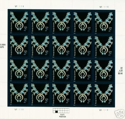 Monond Navajo Jewelry 20 x 2 cent US POSTAGE stamps NEW by USPS