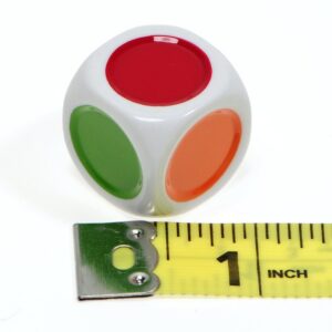 Color Dot, 6-Sided Novelty Dice _ Bundle of 12 Identical Dice