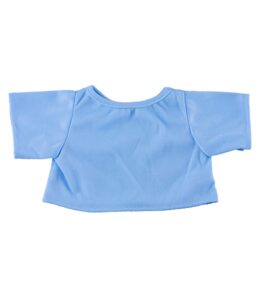 light blue t-shirt outfit teddy bear clothes fits most 14"-18" build-a-bear and make your own stuffed animals