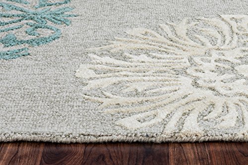 Rizzy Home | DI2241 | Dimensions Collection | Wool Area Rug | 8' x 10' | Blue/Gray/Rust/Blue Medallion