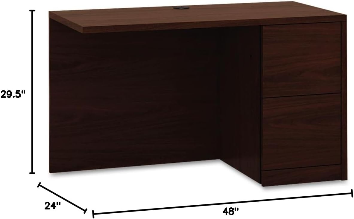 HON 105905RNN 10500 Series L Workstation Return, Full-Height Right Ped, 48w x 24d, Mahogany