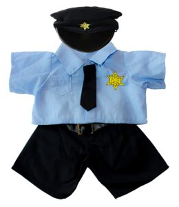 policeman uniform outfit teddy bear clothes fits most 14" - 18" build-a-bear and make your own stuffed animals