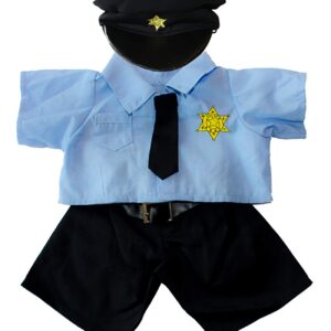 Policeman Uniform Outfit Teddy Bear Clothes Fits Most 14" - 18" Build-A-Bear and Make Your Own Stuffed Animals