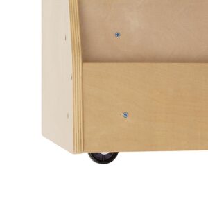 ECR4Kids Double-Sided Mobile Book Display with Storage, Classroom Bookshelf, Natural