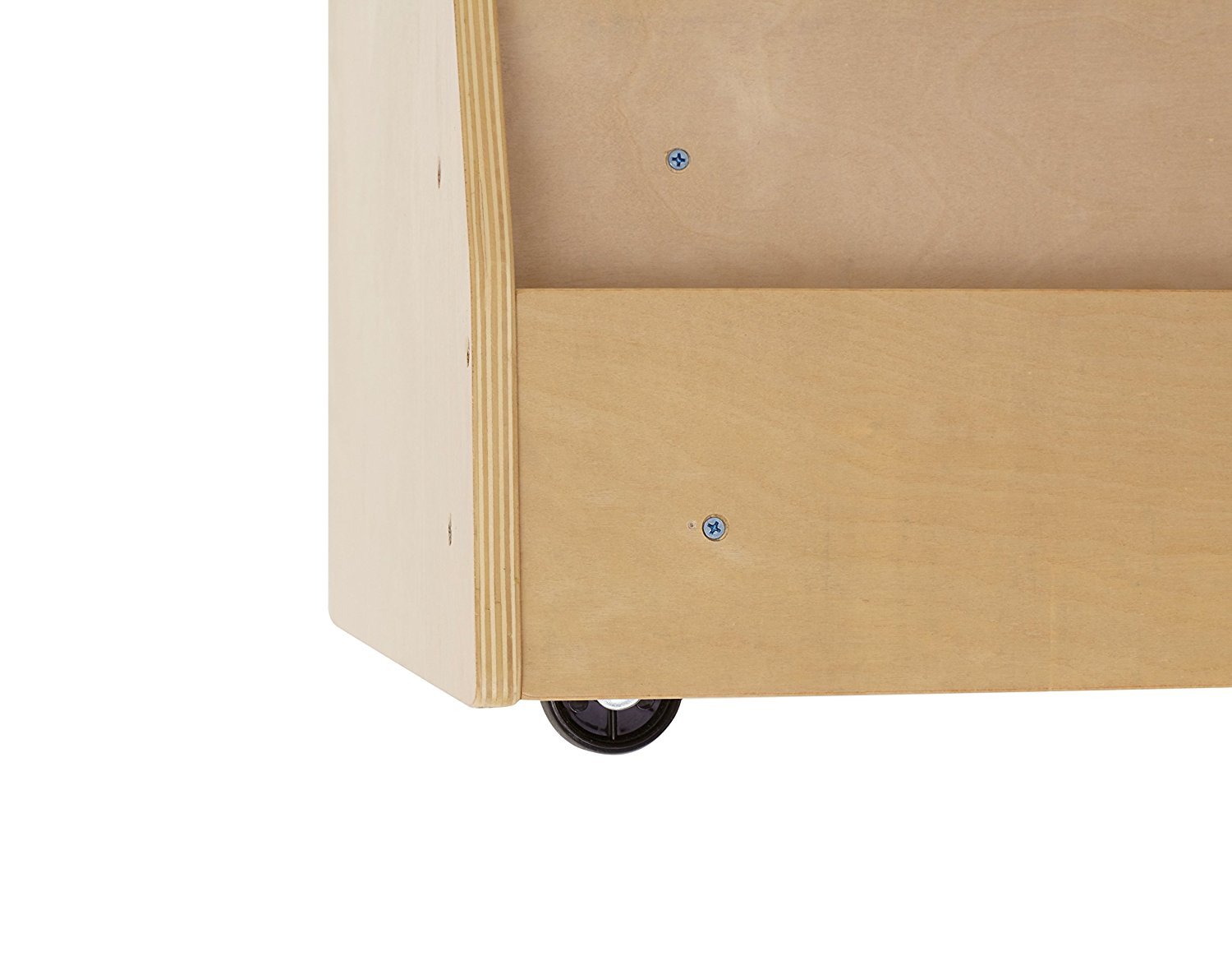 ECR4Kids Double-Sided Mobile Book Display with Storage, Classroom Bookshelf, Natural