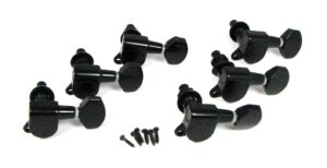 black electric guitar tuners/machine heads - 6pc. right inline (6r)