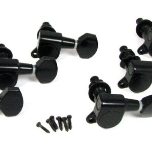 Black Electric Guitar Tuners/Machine Heads - 6pc. Right Inline (6R)