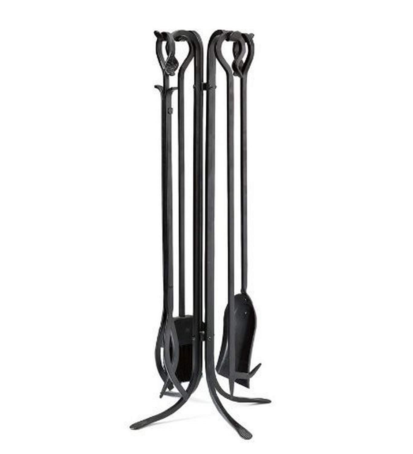 Plow & Hearth 36164-BRZ 5 Piece Tall Hand Forged Iron F, Bronze