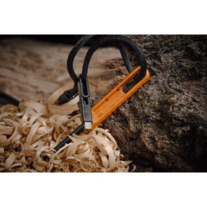 EXOTAC - polySTRIKER Lightweight Ferrocerium Fire Starter with Snap-in Striker for Emergency Kits, Campfires, Hiking, and Survival Supplies (Orange-Black)