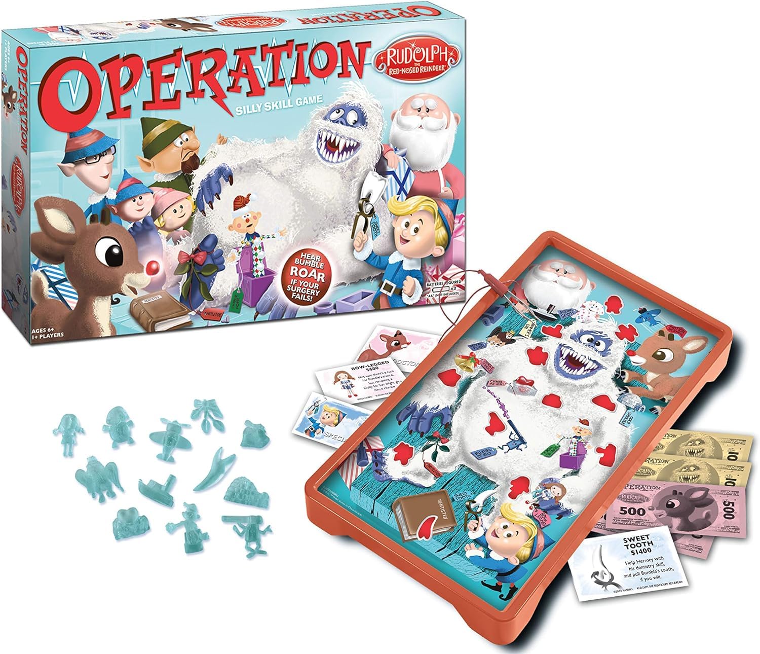 Operation Rudolph The Red Nosed Reindeer | Classic Electronic Board Game | Featuring Bumble The Abominable Snow Monster | Island of Misfit Toys from The Claymation Film