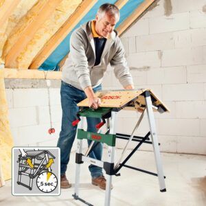 Bosch Work Bench PWB 600 (4 Blade Clamps, Cardboard Box, Max Load Capacity: 200 kg)