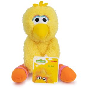 gund sesame street official big bird take along buddy plush, premium plush toy for ages 1 & up, yellow, 13”