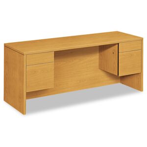 hon 10543cc 10500 series kneespace credenza with 3/4-height pedestals, 72w x 24d, harvest