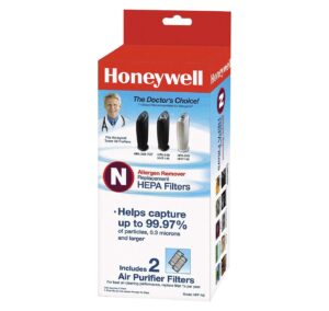 honeywell hrf-n2 true hepa replacement filter n, 2 pack, 2 count (pack of 1), white