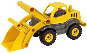 lena® eco active bulldozer toy for kids, easy grab handle and flip open cab, super sturdy construction for real action (digging in the dirt or sandbox)