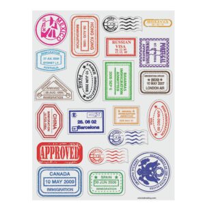 fun express passport stamp sticker sheets - vbs vacation bible school supplies/decor - (480 stickers)