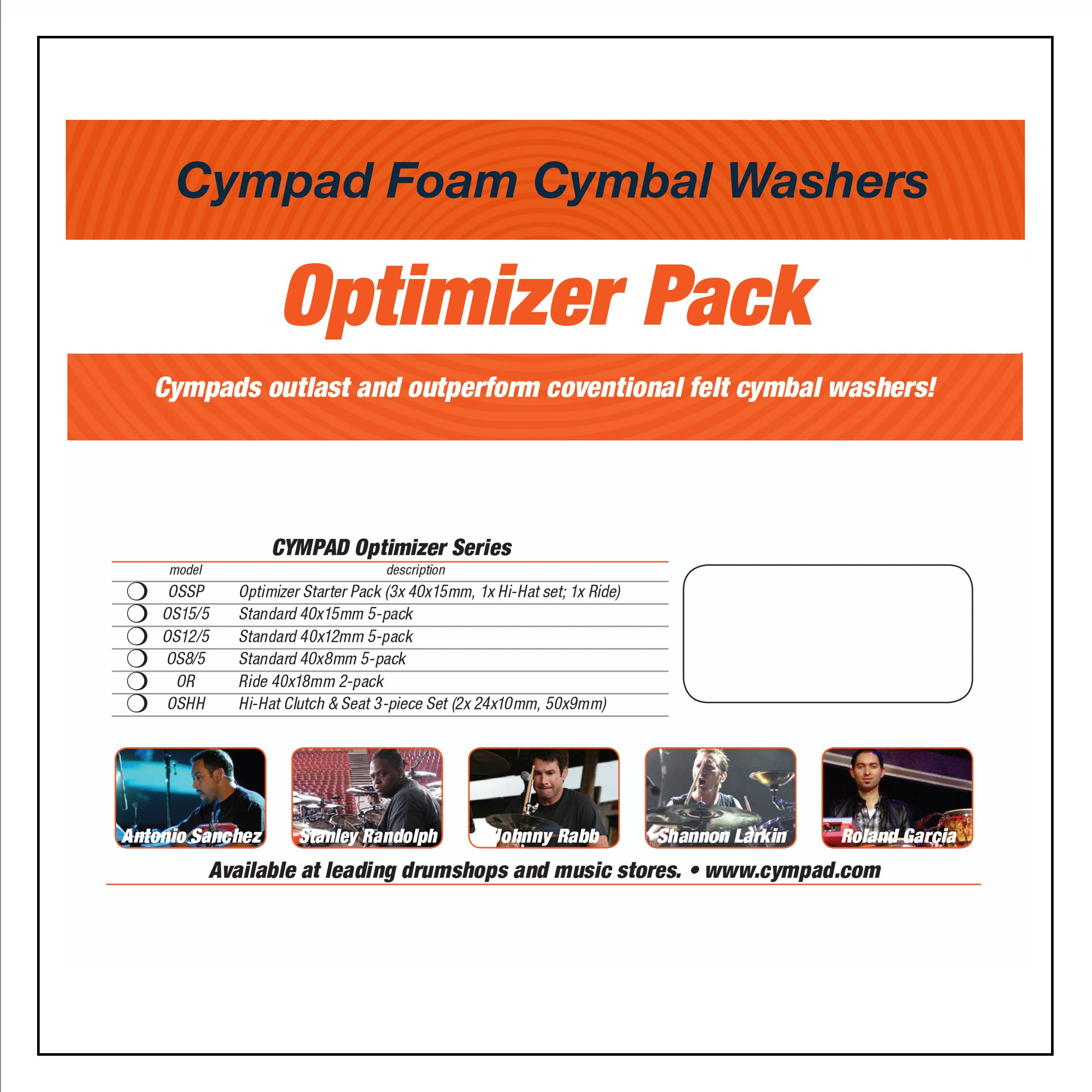 Cympad Optimizer Cymbal Washer Set 40/15mm