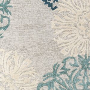 Rizzy Home | DI2241 | Dimensions Collection | Wool Area Rug | 8' x 10' | Blue/Gray/Rust/Blue Medallion