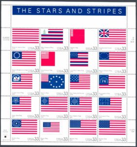 stars and stripes american flags collectible stamp sheet of 20 33¢ stamps scott 3403a