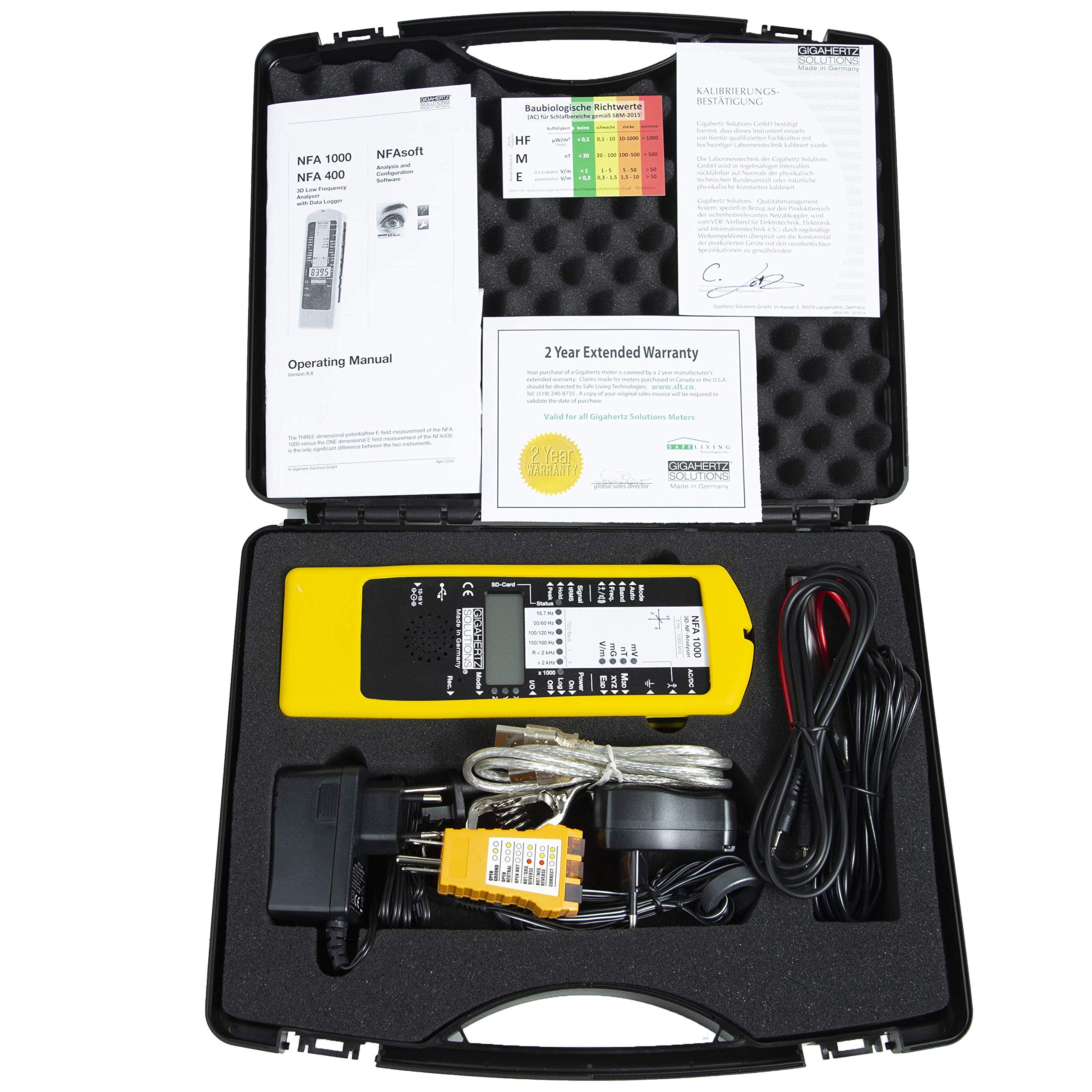 Gigahertz Soluitons Magnetic Electric Meters NFA 1000 EMF Analyzer-5kHz to 1,000,000 kHz