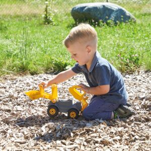 LENA® Eco Active Bulldozer Toy for Kids, Easy Grab Handle and Flip Open Cab, Super Sturdy Construction for Real Action (Digging In The Dirt Or Sandbox)