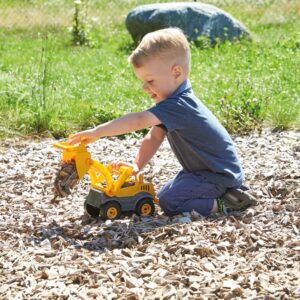 LENA® Eco Active Bulldozer Toy for Kids, Easy Grab Handle and Flip Open Cab, Super Sturdy Construction for Real Action (Digging In The Dirt Or Sandbox)