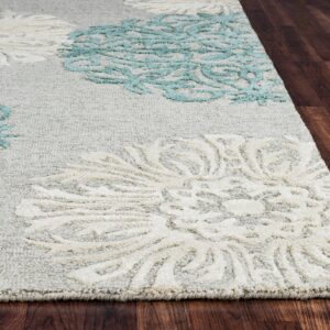 Rizzy Home | DI2241 | Dimensions Collection | Wool Area Rug | 8' x 10' | Blue/Gray/Rust/Blue Medallion