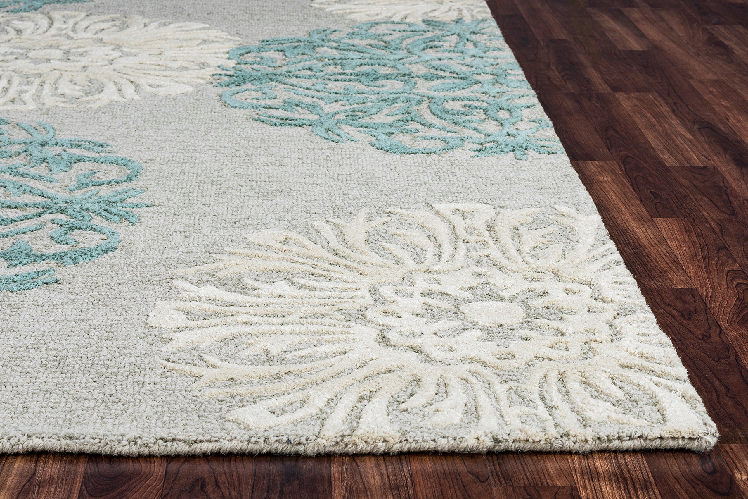 Rizzy Home | DI2241 | Dimensions Collection | Wool Area Rug | 8' x 10' | Blue/Gray/Rust/Blue Medallion