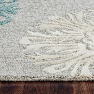 Rizzy Home | DI2241 | Dimensions Collection | Wool Area Rug | 8' x 10' | Blue/Gray/Rust/Blue Medallion