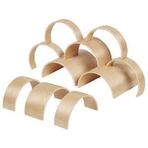 ecr4kids wooden tunnels and arches, block play, natural, 10-piece