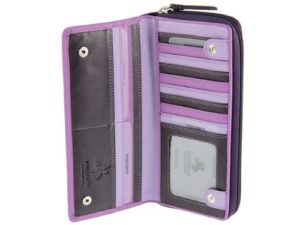 visconti rb 55 multi colored ladies soft leather checkbook wallet and purse (lilac multi)