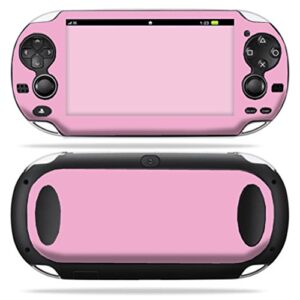 mightyskins skin compatible with ps vita psvita playstation vita portable wrap sticker skins solid pink