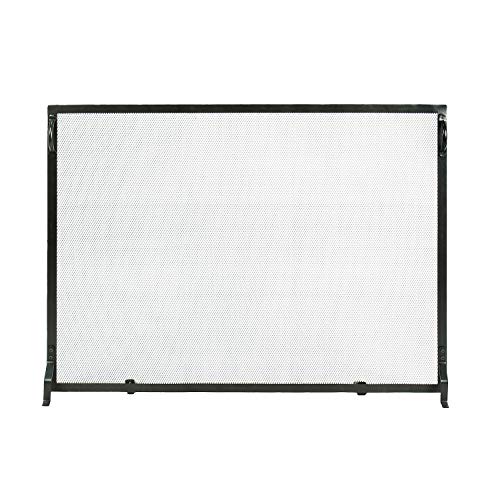 Minuteman International SA-4433 Plain by Design Fireplace Screen, 44 x 33-in , Black